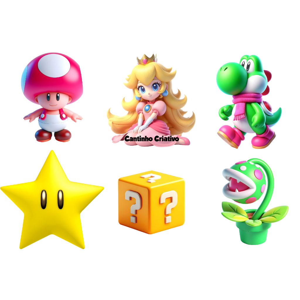 50 Apliques Recortes Princesa Peach Toppers Enfeites Tags Docinhos ...