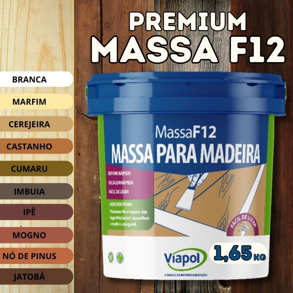 Massa F12 1.65Kg Madeira Massa Para Calafetar Calafetação de Madeira ...