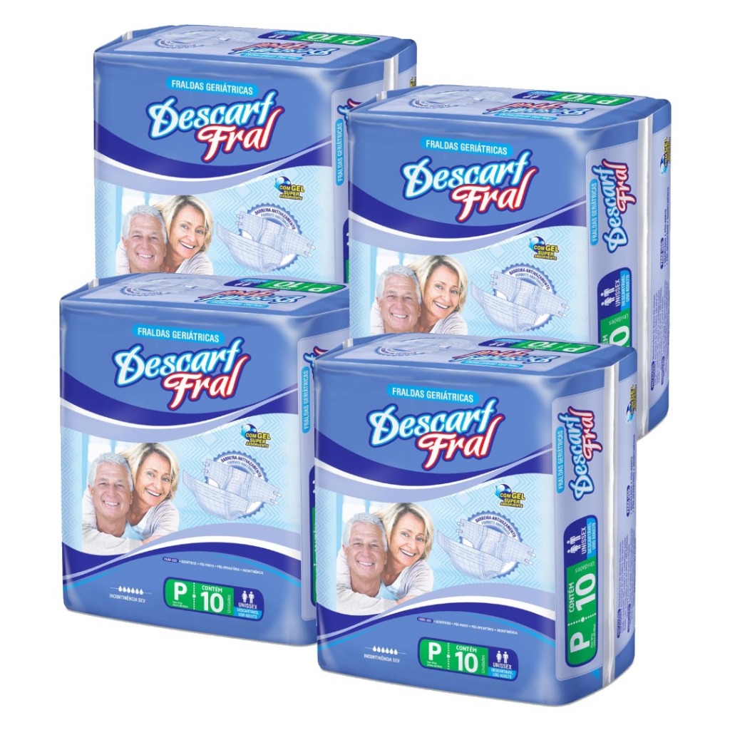 Fralda Geriátrica Descart Fral Mini Kit c/ 4 | Shopee Brasil