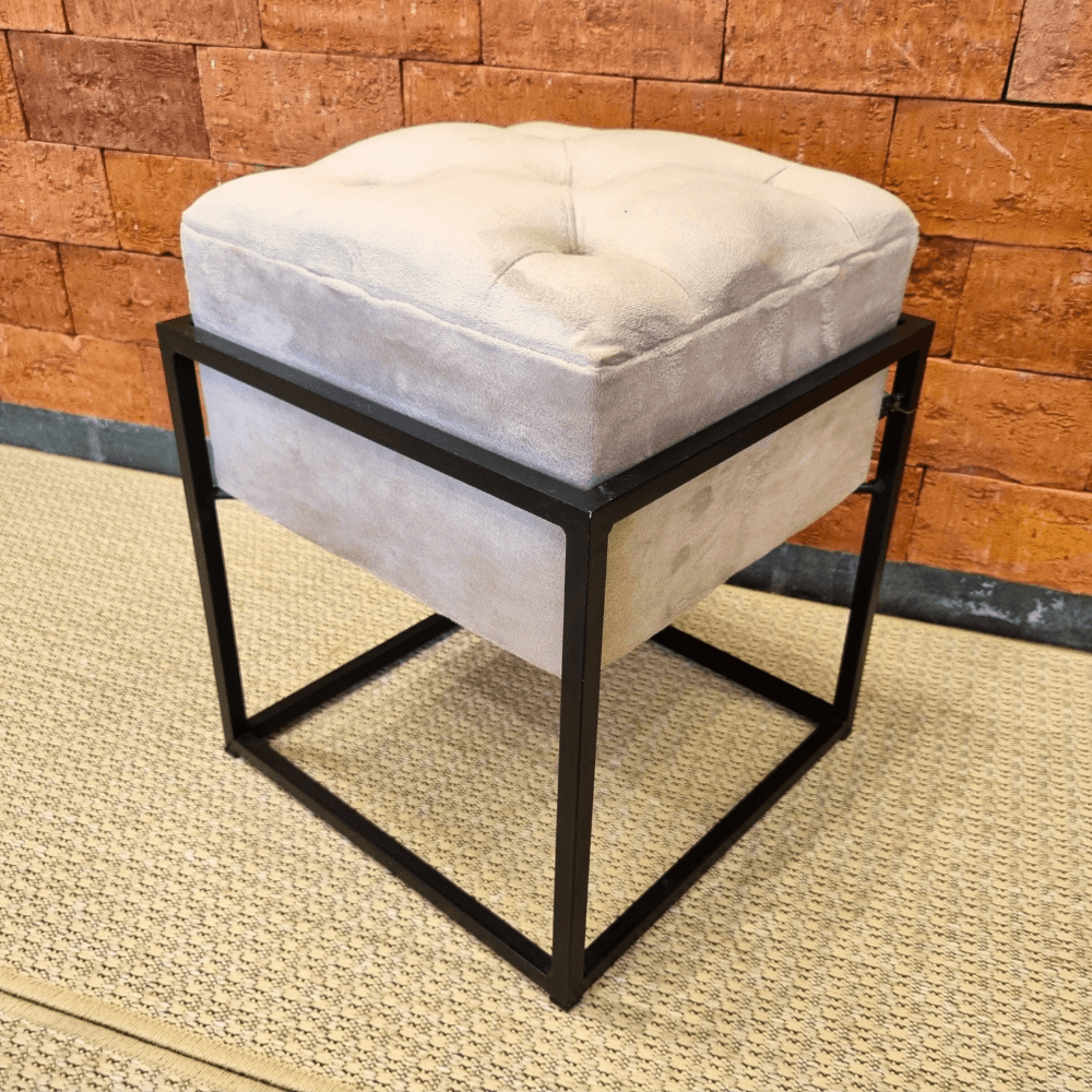 Puffe Para Sala Cor Bege Aço | Shopee Brasil