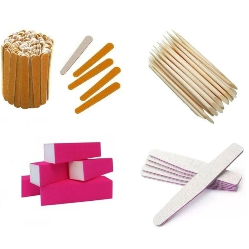 kit de lixas para unhas 50 palito,50 lixa,3 lixa bloco e 3 lixa caixão ...