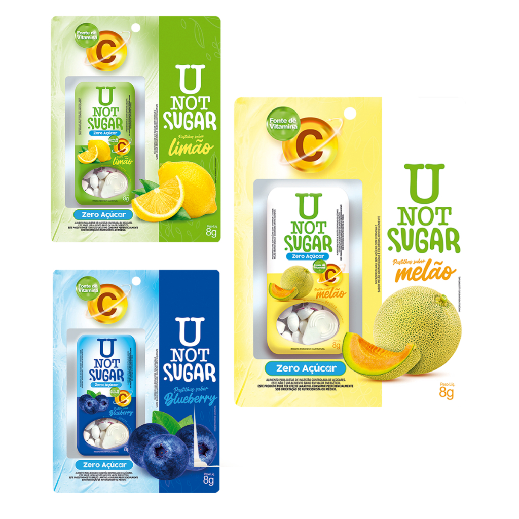 kit 4 Bala U Not Sugar Zero Açucar Sabores na Variaçao | Shopee Brasil