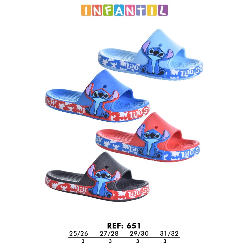KIT Chinelinho Slide Stitch Infantil Confortável 12 Pares Sortidos ...