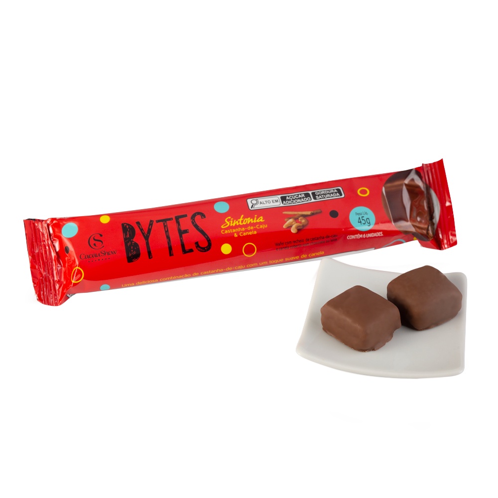WAFER BYTES SINTONIA 45G Cacau show | Shopee Brasil