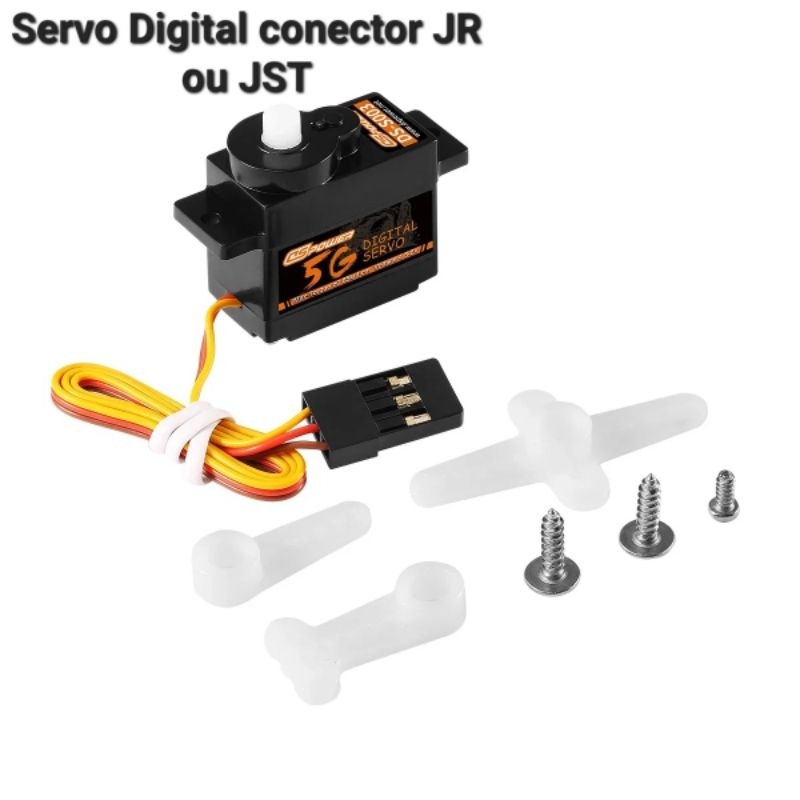 servo digital 5g conector JR ou JST para aeromodelos leves | Shopee Brasil