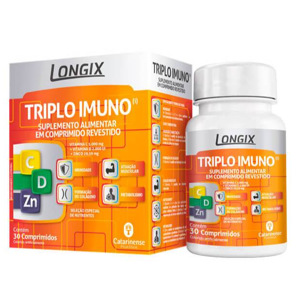 Longix Triplo Imuno C/30 Caps - Potente Suplemento Imunológico | Shopee ...