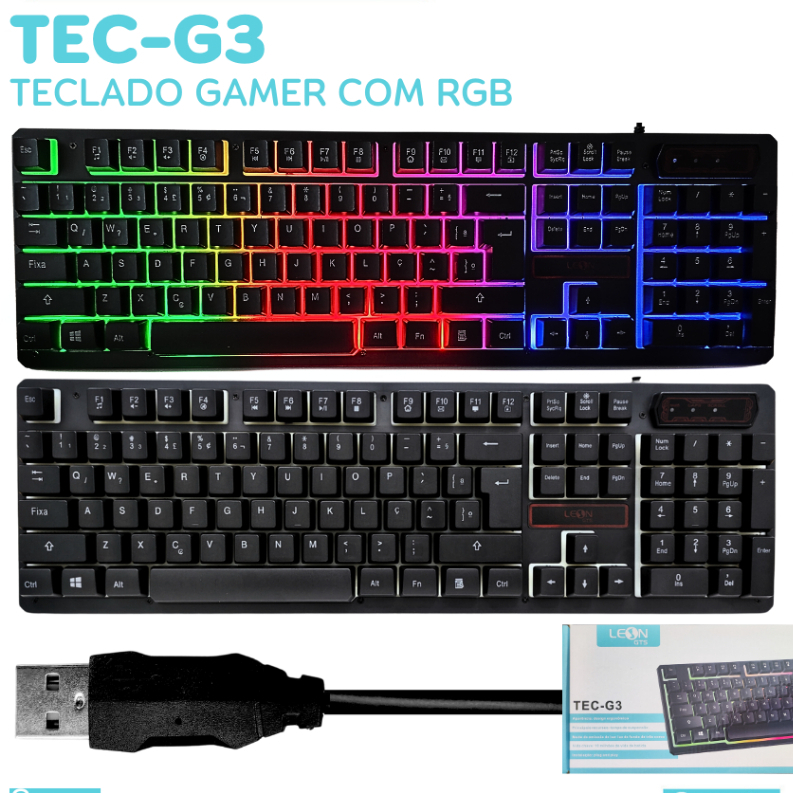 Teclado Gamer LED RGB TEC-G3 | Shopee Brasil