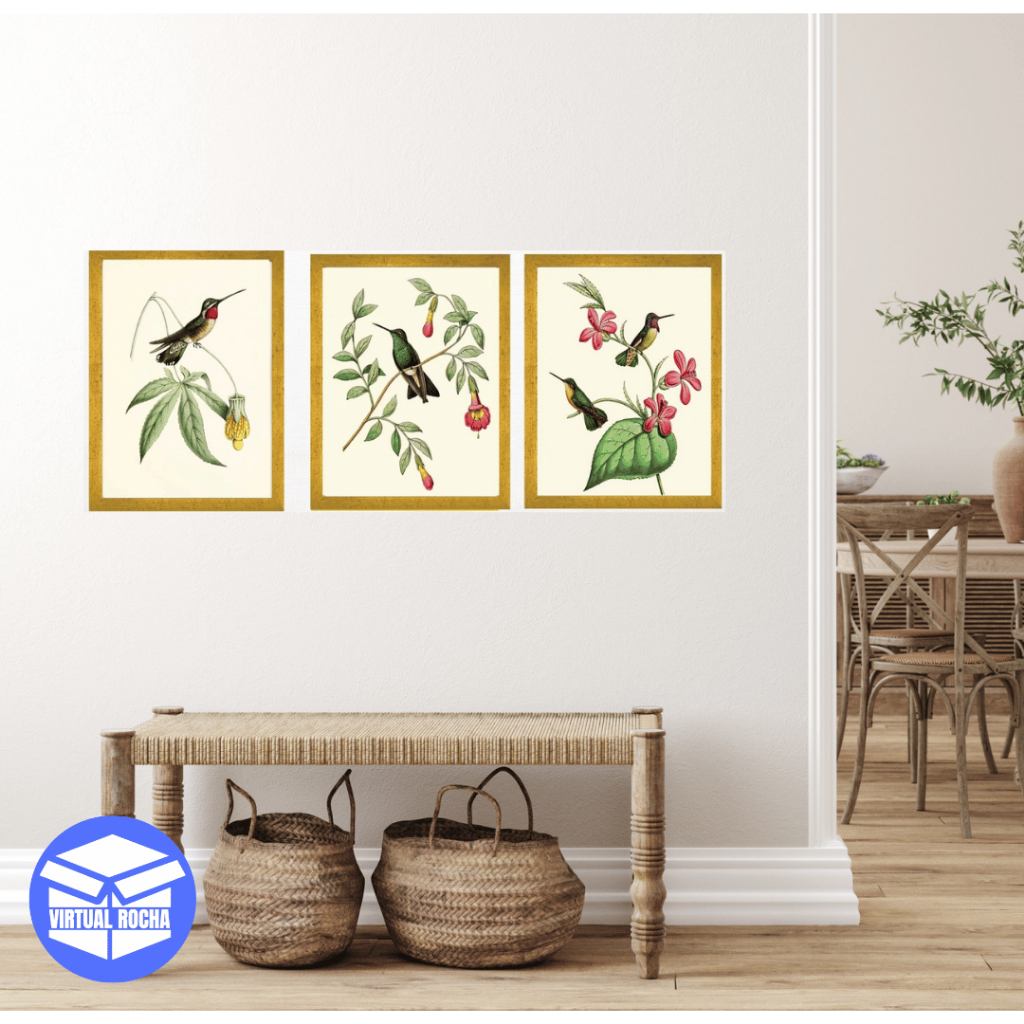 Quadros de Decoração - Decorativos - Flores - Beija- Flor - Natureza ...