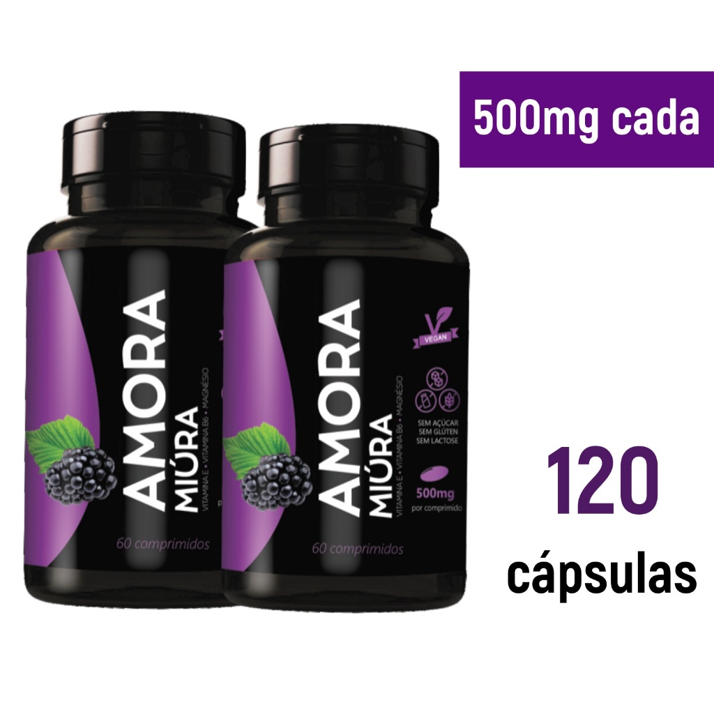 Amora Miura Kit 500mg 120 Comprimidos Melhora Da Circulação Natural ...