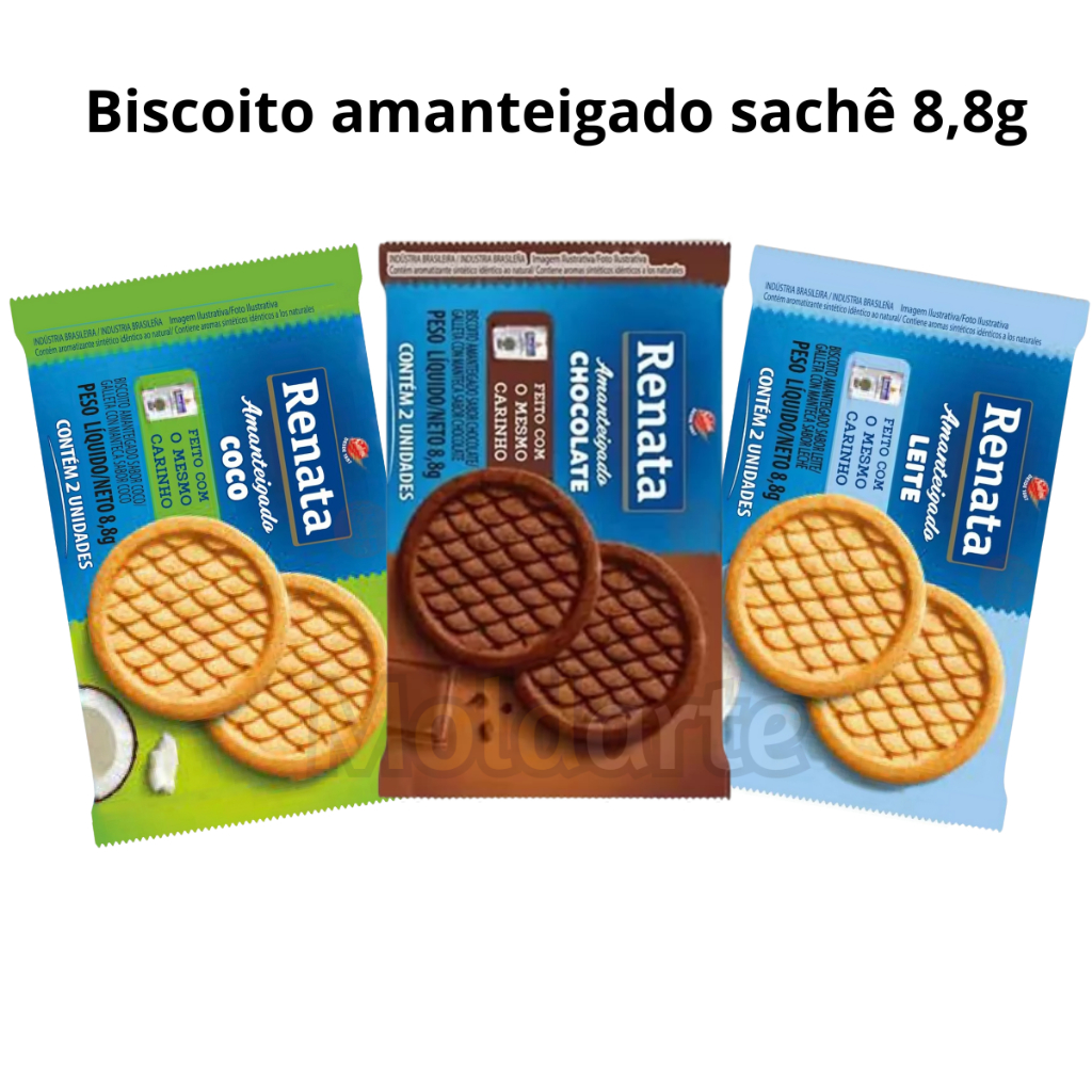 Biscoitos Amanteigados Renata em sachê 8,8g biscoito doce | Shopee Brasil