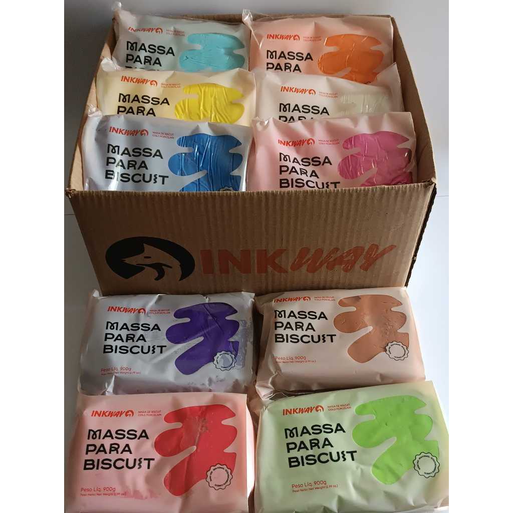 Massa para Biscuit Colorida Ink Way OFICIAL 10 x 900g | Shopee Brasil