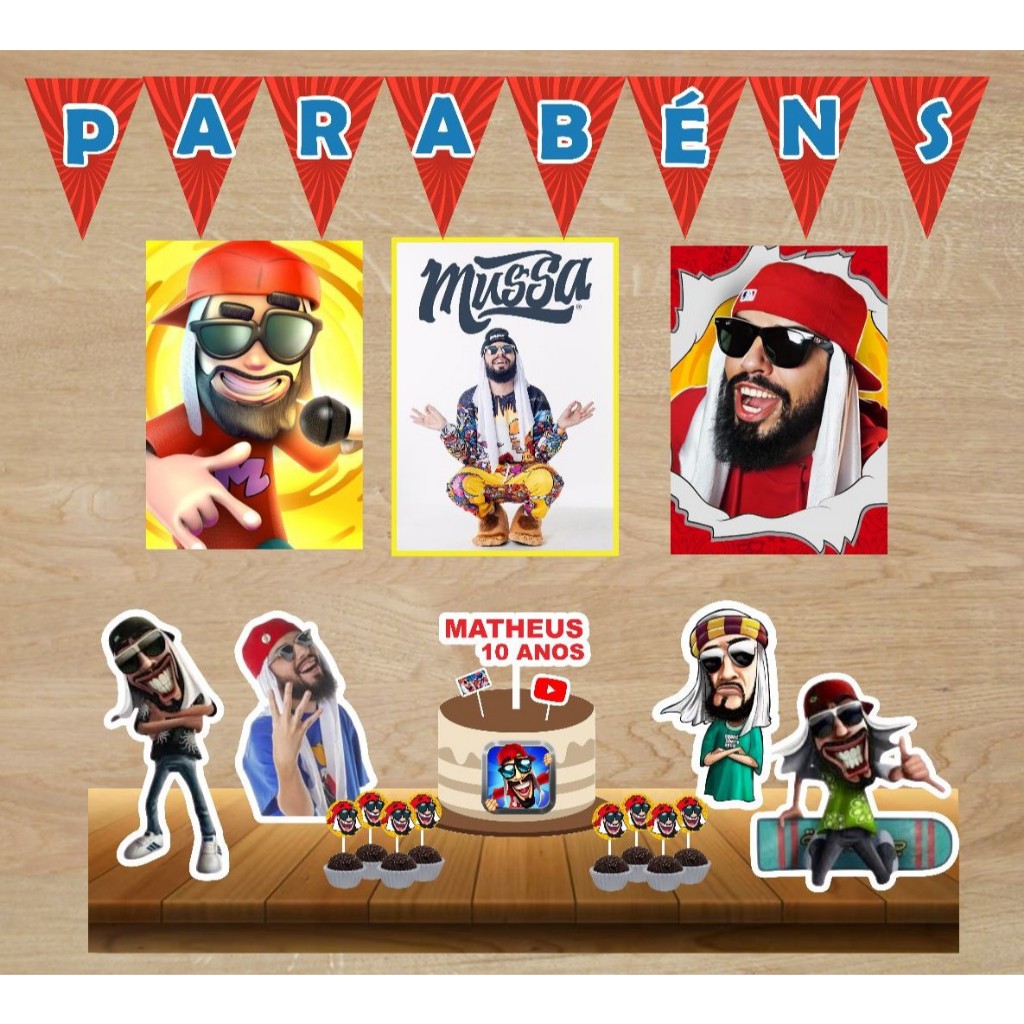 Kit Decoração Festa em Casa Tema Mussa - festa Youtuber - Mussoumano ...