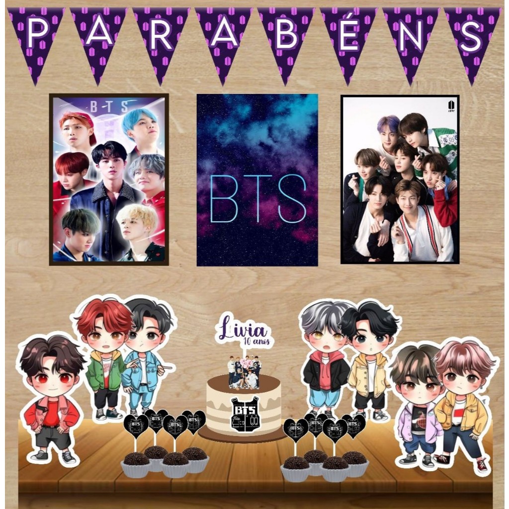 Kit Decoração Festa em Casa Tema BTS - festa Kpop | Shopee Brasil