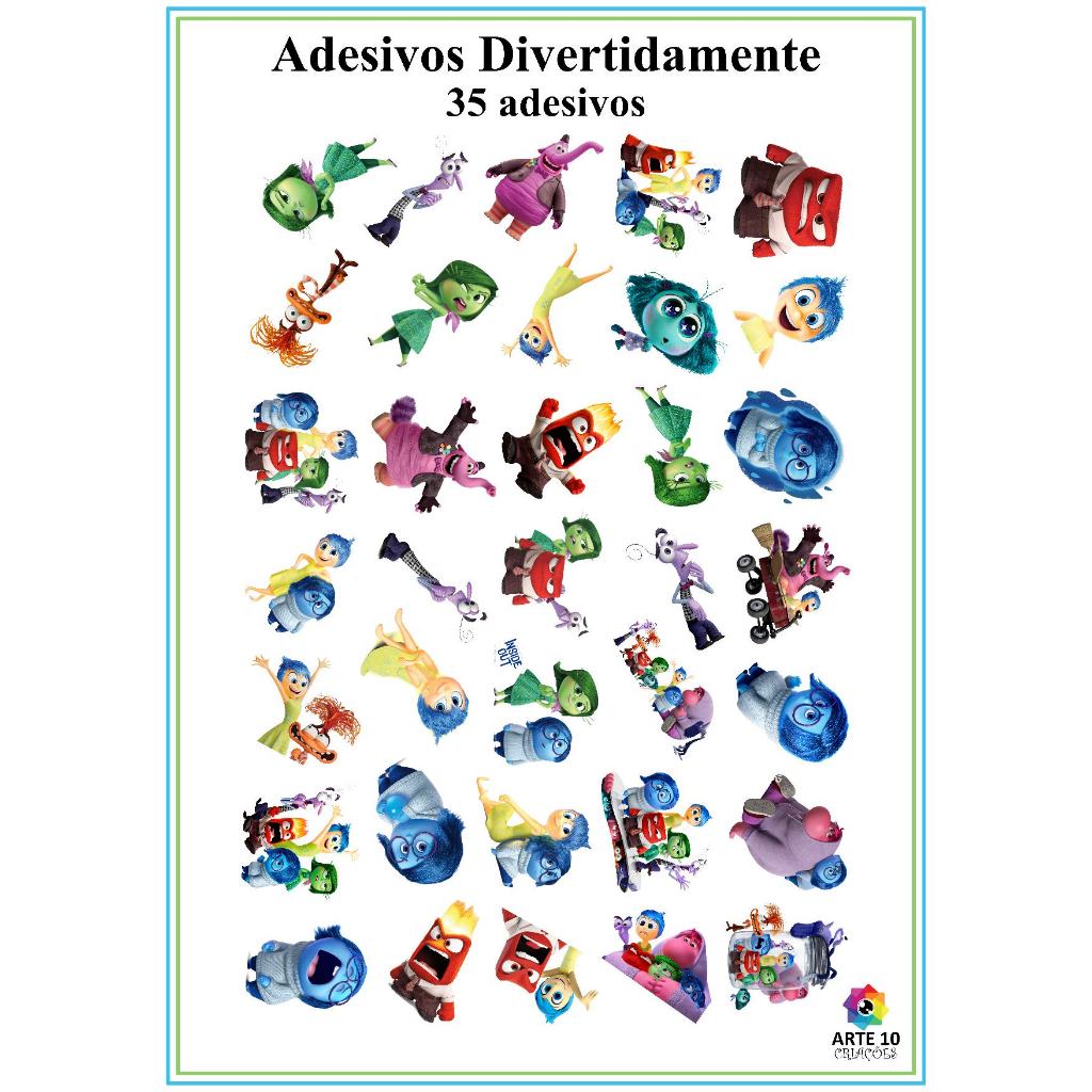 ADESIVOS DIVERTIDAMENTE - AUTO COLANTE - CARTELA C/ 35 UNIDADES ...
