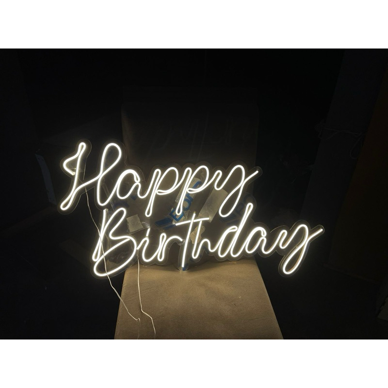 Painel neon led - happy birthday | Shopee Brasil
