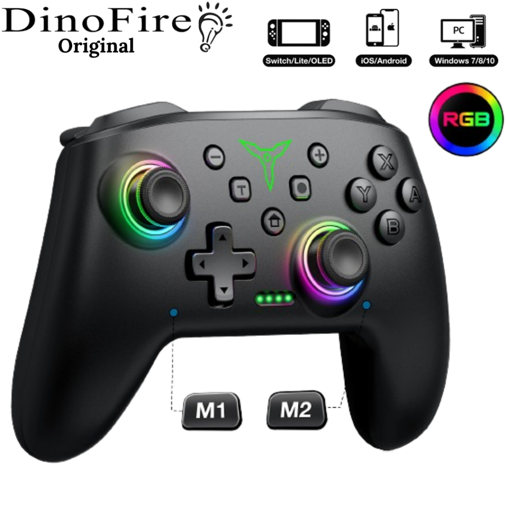Controle RGB Joypad Joycon DinoFire Original para Nintendo Switch PC Android e iOS | Shopee Brasil
