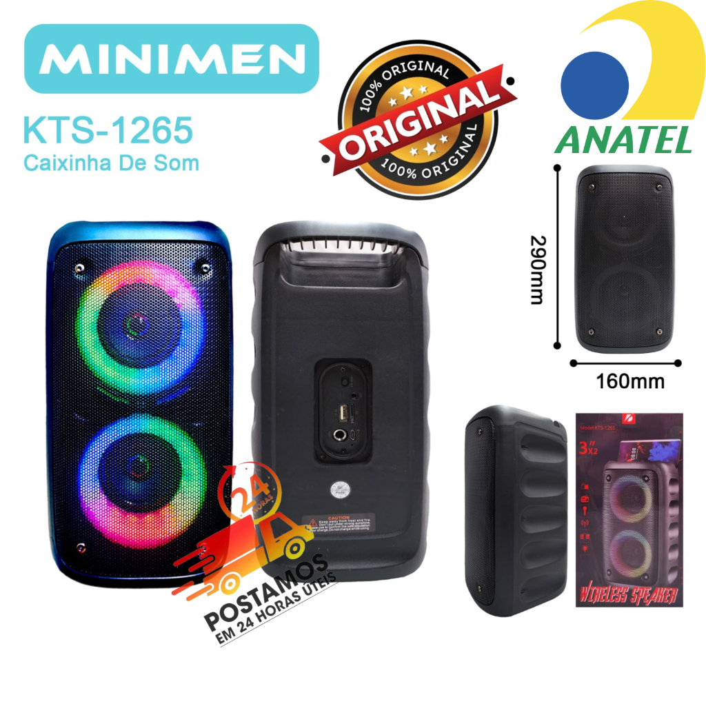 Caixa De Som Bluetooth Amplificada Alto 2 Falante KTS 1265 | Shopee Brasil