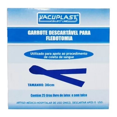 Garrote Caixa C/ 25 Tiras De 36cm Cada - Livre De Latex Vacuplast ...