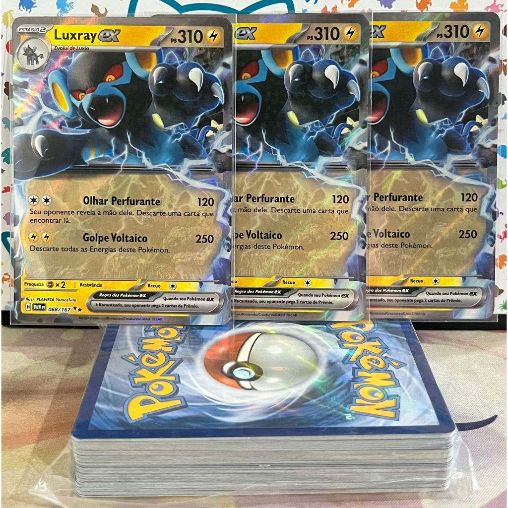 Deck Pokémon Raio c/ 3x Luxray EX | Shopee Brasil