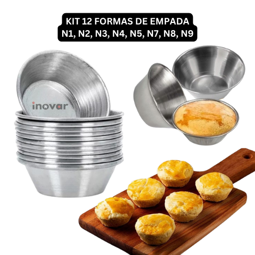 12 Formas Para Empada N1, N2, N3, N4, N5, N7, N8, N9 Forminha Mini ...