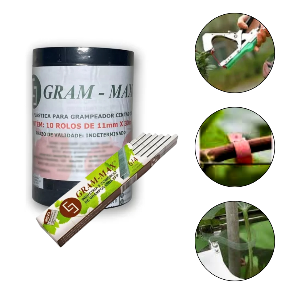 Fita Plástica Reciclada 10 Rolos e Grampos 6/4 Gram-Max 5 Cx | Shopee ...