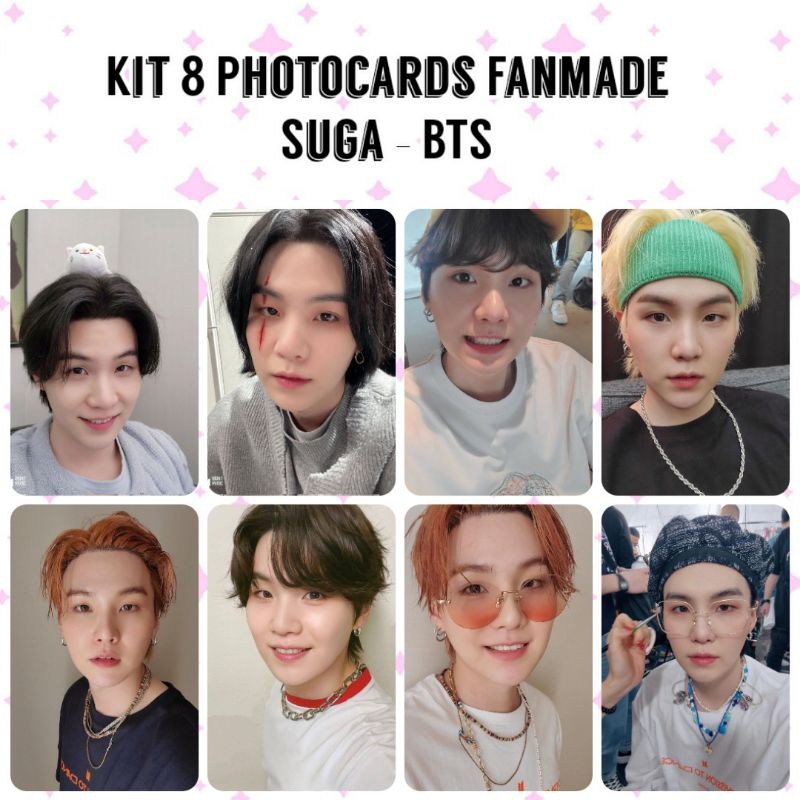 Kit 8 Photocards Fanmade Suga - BTS | Shopee Brasil