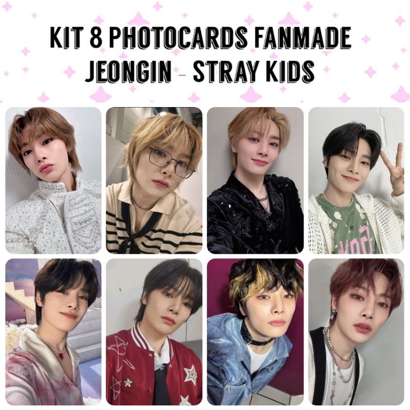 Kit 8 Photocards Fanmade | Jeongin - Stray Kids | Shopee Brasil