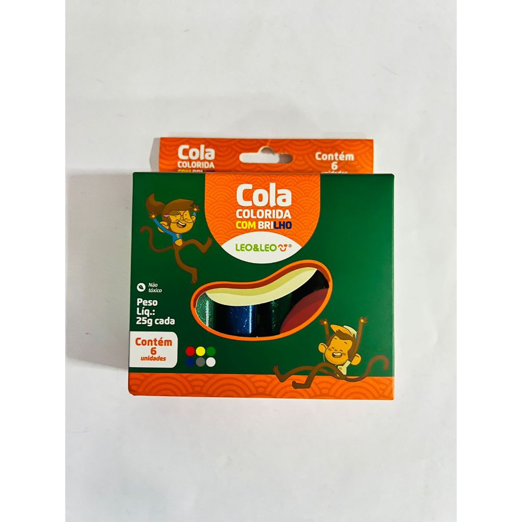Cola Colorida com Brilho Leo&Leo com 06 cores | Shopee Brasil