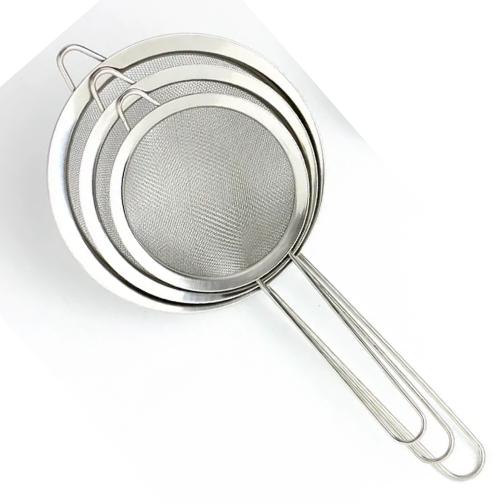 Jogo 3 Peneiras Aço Inox 20, 18 e 14 cm M G E Gg Utensílios De Cozinha ...