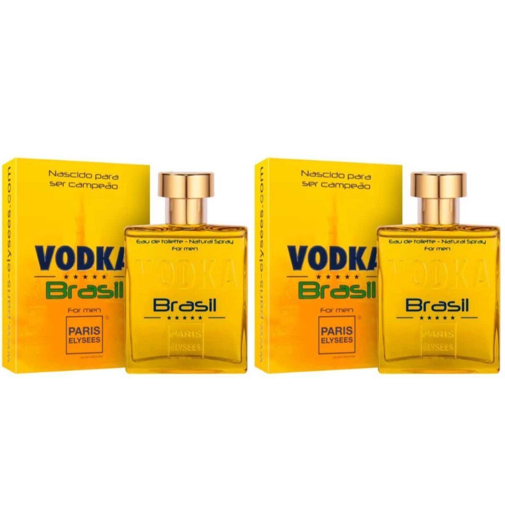 Kit C/ 2 Vodka Brasil Amarelo Paris Elysees Masculino 100 ml | Shopee ...