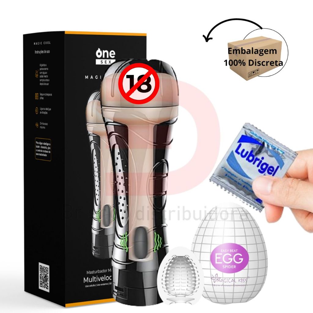 Kit Com Masturbador Anus Formato Lanterna + Lubrificante Intimo Sachê 5g + Egg Masturbador ...