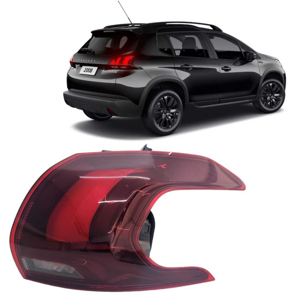 Lanterna Traseira Peugeot 2008 Style 2023 2024 Lado Direito Fumê Com ...