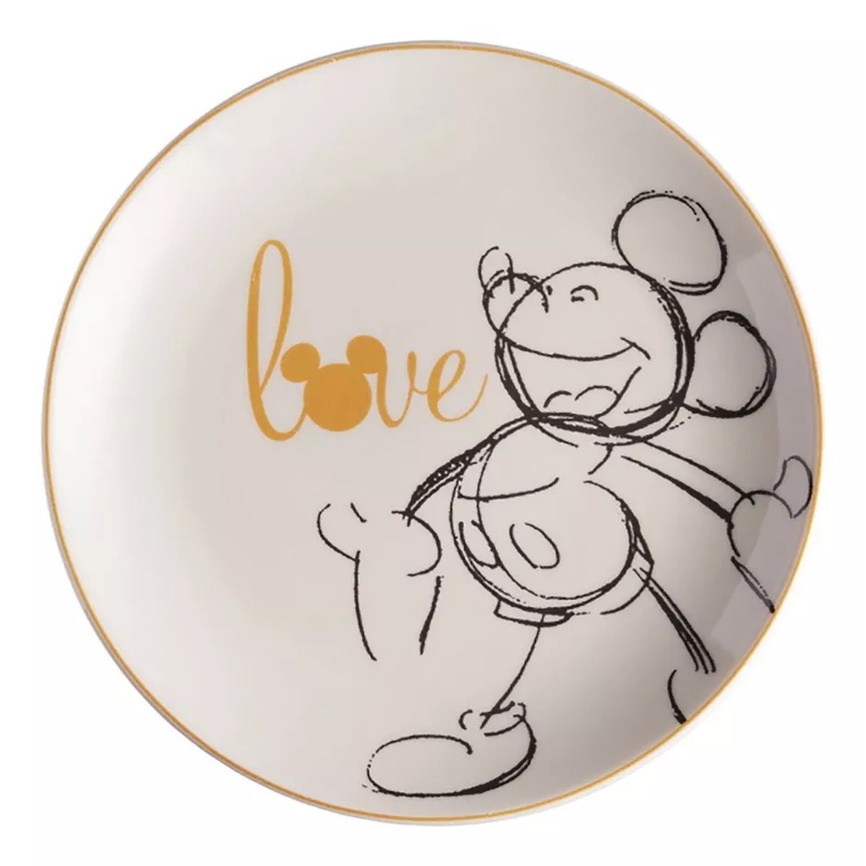 Prato Sobremesa Mickey Mouse Love Cerâmica Disney Original | Shopee Brasil