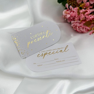 10un Cartão Presente Hot Stamping - Branco | Shopee Brasil