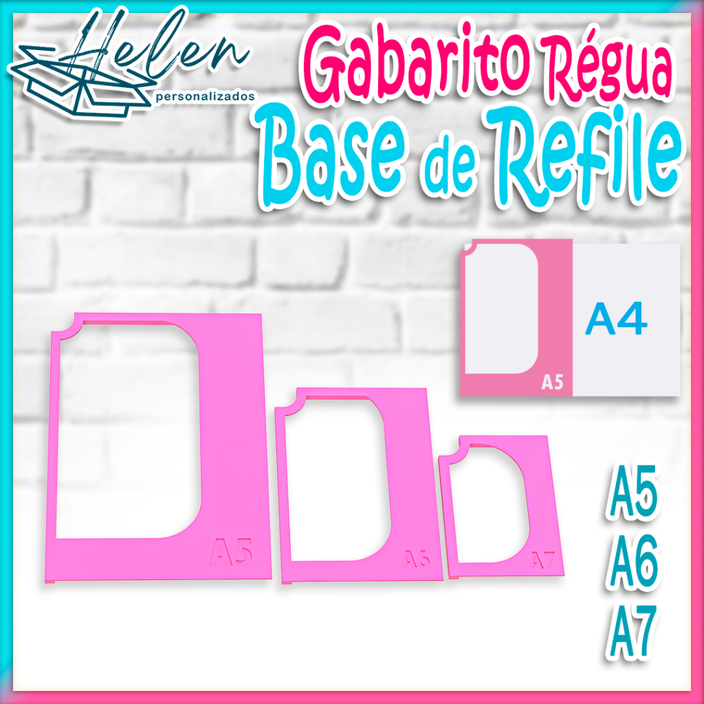 Gabarito Régua Base de Refile A5, A6, A7 e SLIM | Shopee Brasil