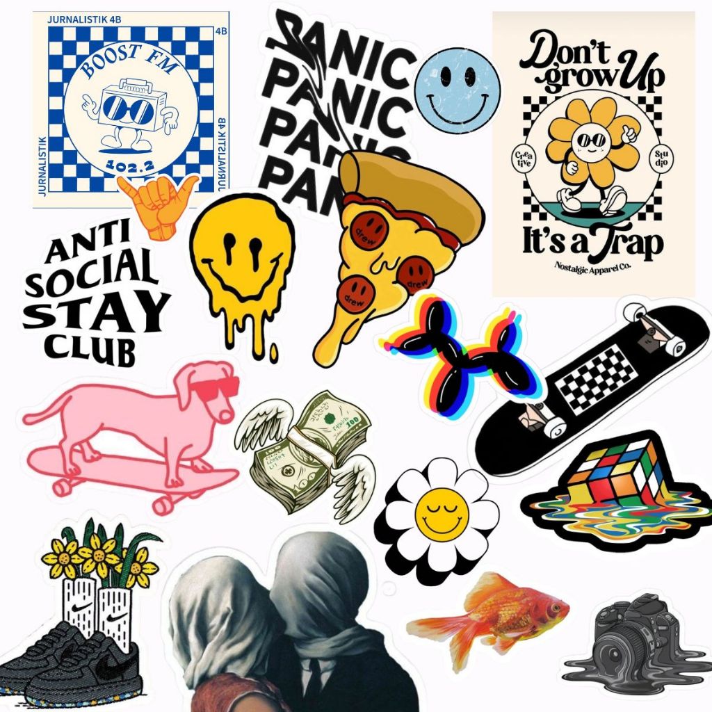 46 Stickers Adesivos Urbanos Para Decoração Scrapbook Diário | Shopee ...