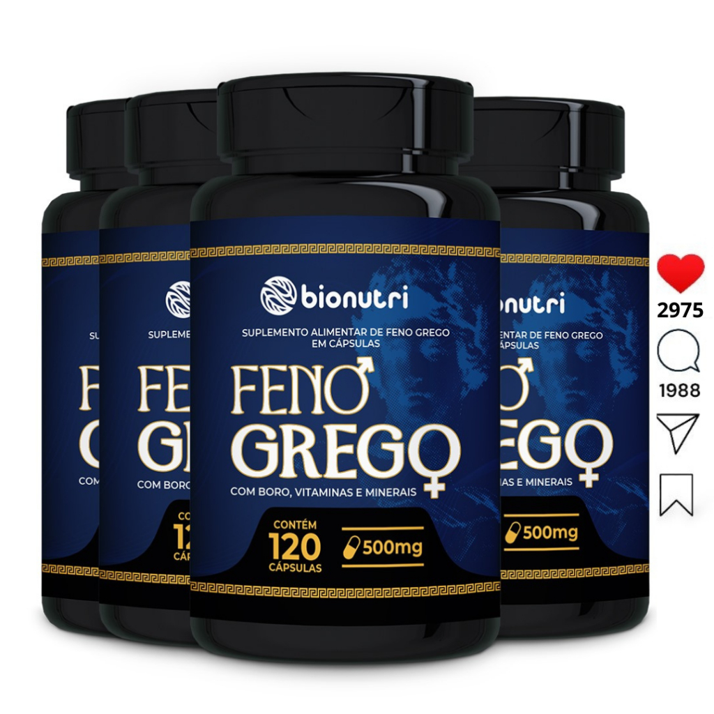 Kit 4x Feno Grego Original Bionutri 500 Mg | Shopee Brasil