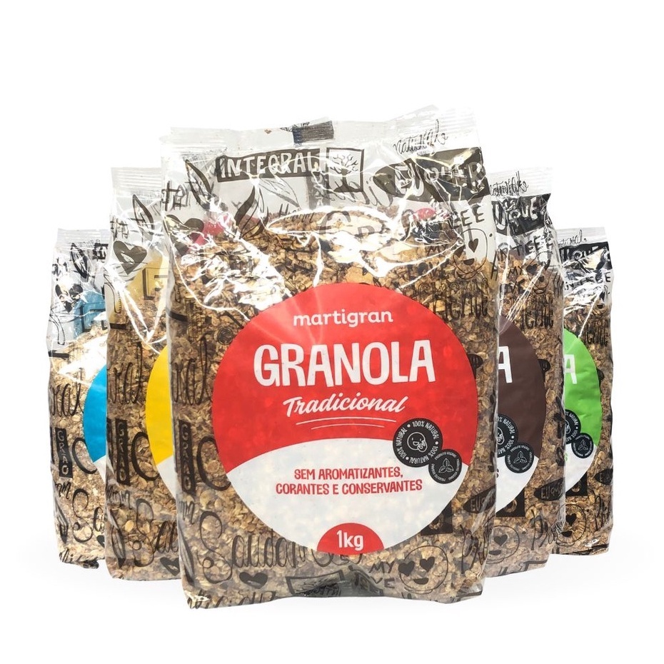 GRANOLA PACOTE 1 KG MARTIGRAN TODOS SABORES | Shopee Brasil