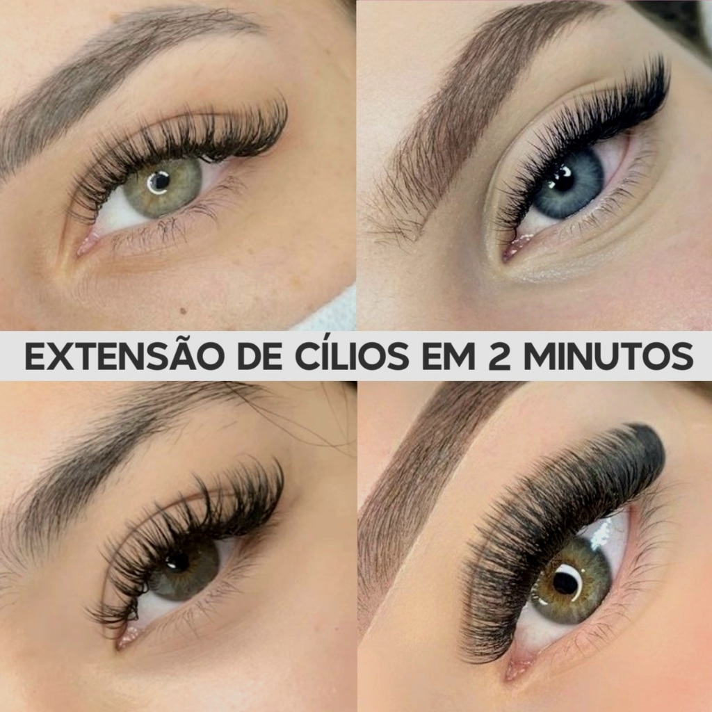 Cílios Postiços Importados Efeito Extensão Curvados Naturais Russo Mink ...