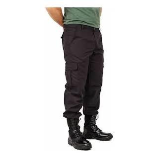 Calça Tática Cargo Masculina Preta 6 Bolsos Vigilante Segurança ...