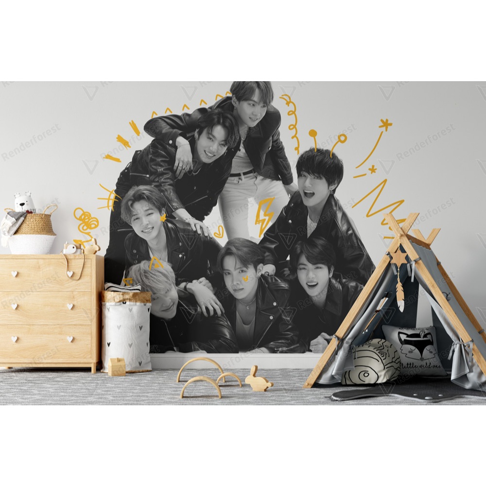 Papel de Parede BTS K-POP - Foto Mural - Painel | Shopee Brasil