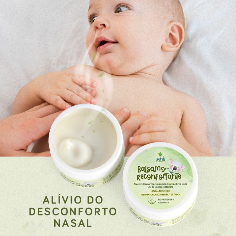 Pomada Bálsamo Reconfortante Expectorante para Bebê e Criança Alívio do ...