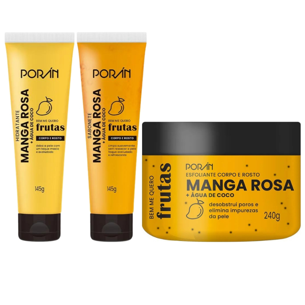 Kit Cuidado Corporal Poran Manga Rosa | Shopee Brasil