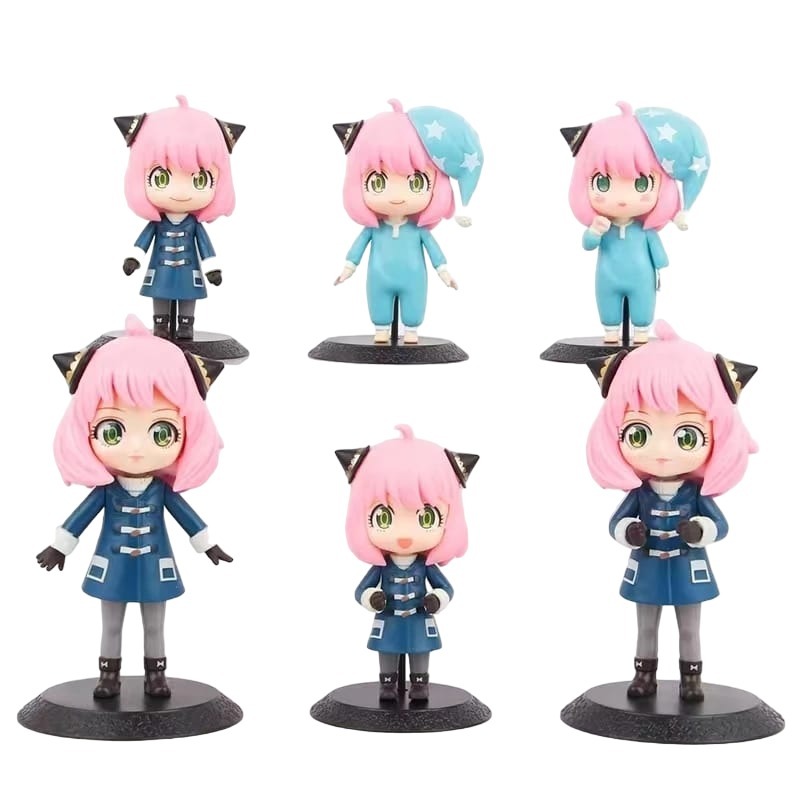 Kit 6 miniaturas spy x family anya forger pijama c/base | Shopee Brasil