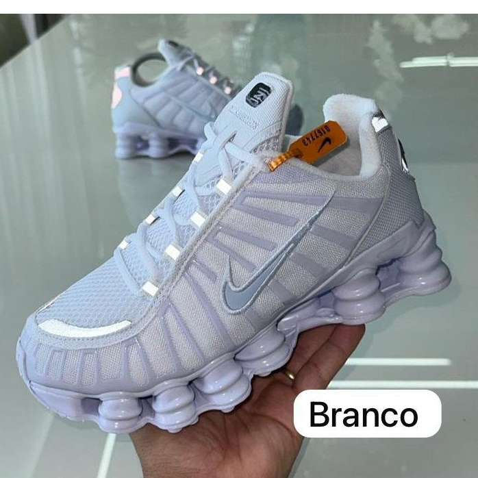 Tênis 12 doze molas Branco refletivo tradicional masculino e feminino ...