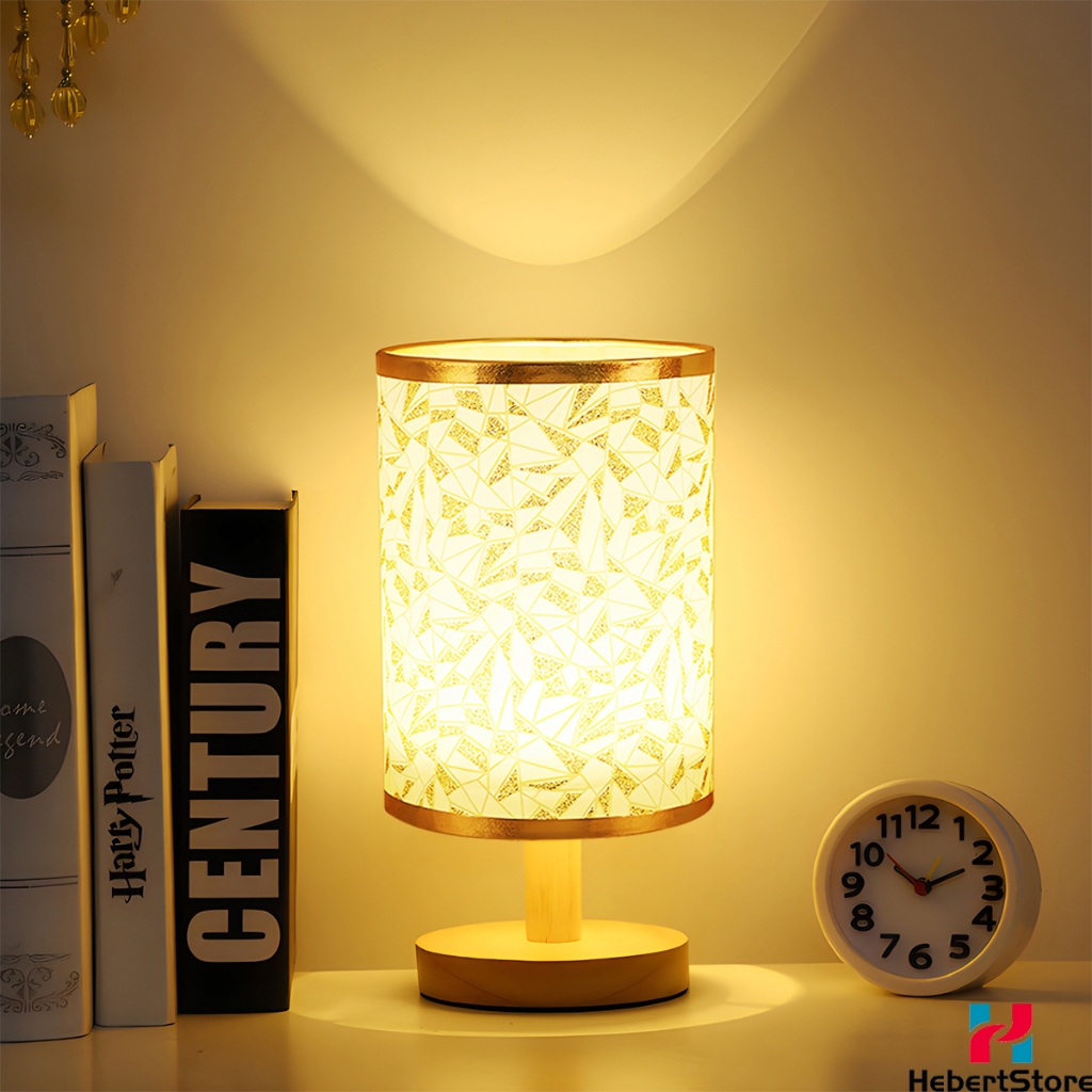 Abajur De Cabeceira De Cama Madeira Dourado Cinza Luxo Luz Amarela ...