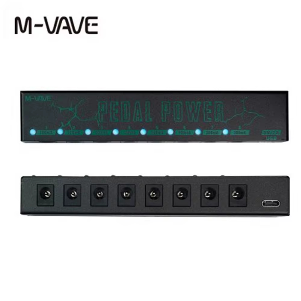 M-vave Guitar Effect Pedal Power Supply 8 Isolated DC Outputs/ 5V USB ...