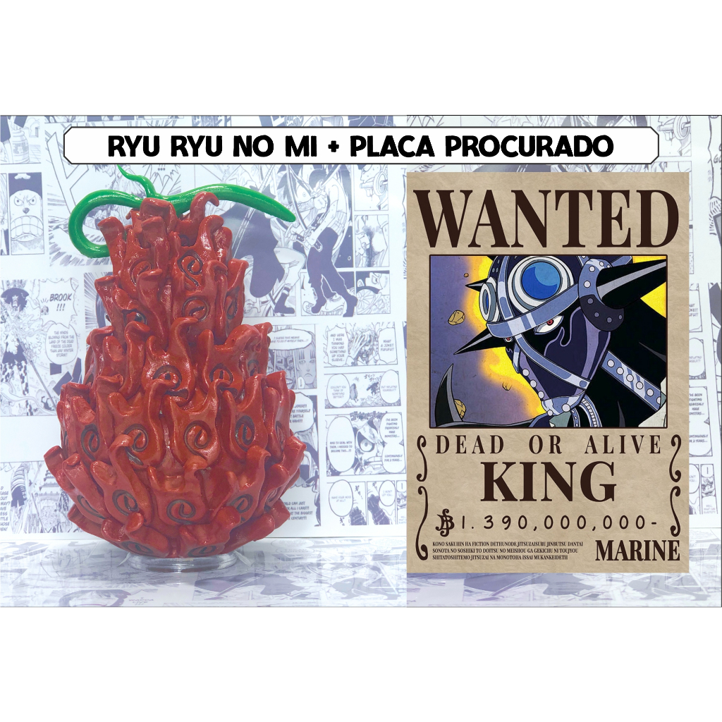 Action Figure - Akuma no mi - Kit Ryu Ryu No Mi + Placa Procurado - One Piece - Mangá - Otaku ...