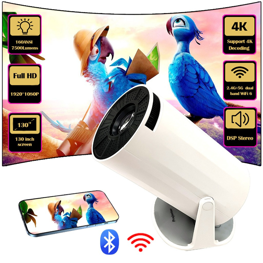 XGODY Hy300 4k Projetor Android Inteligente WiFi Telefone Espelhamento ...