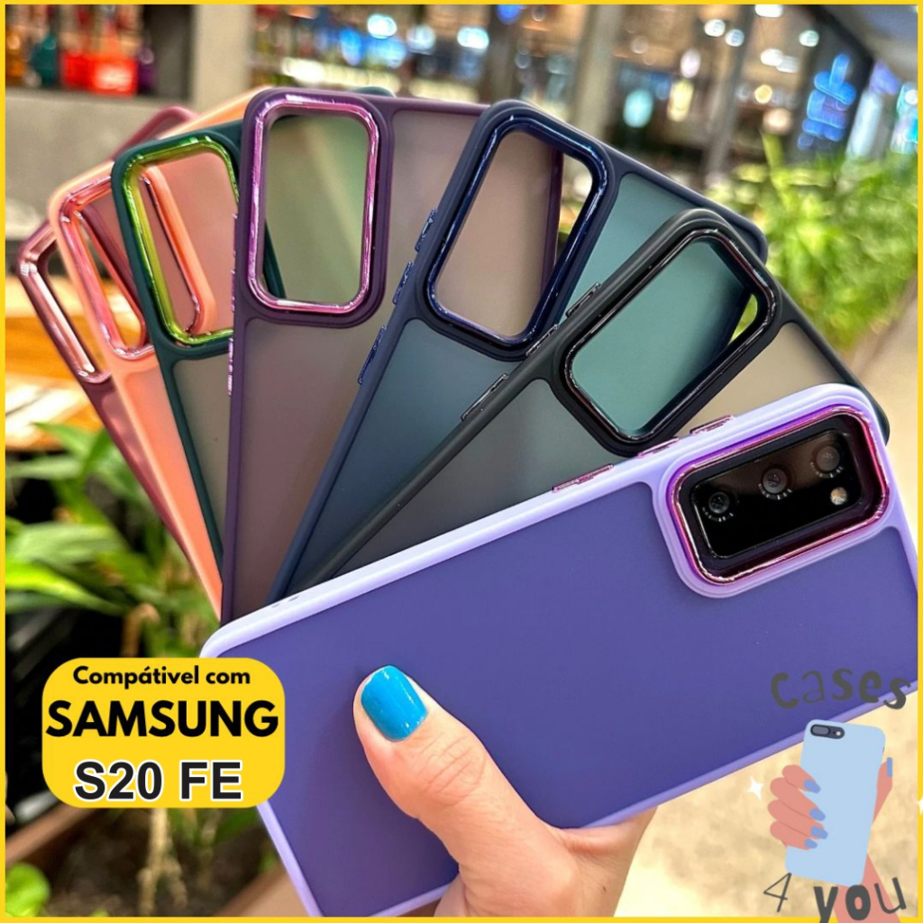 Capa Samsung Galaxy S20 FE Space Acrílico Fosca + Película 3D Privacidade Privativa Câmera Case ...